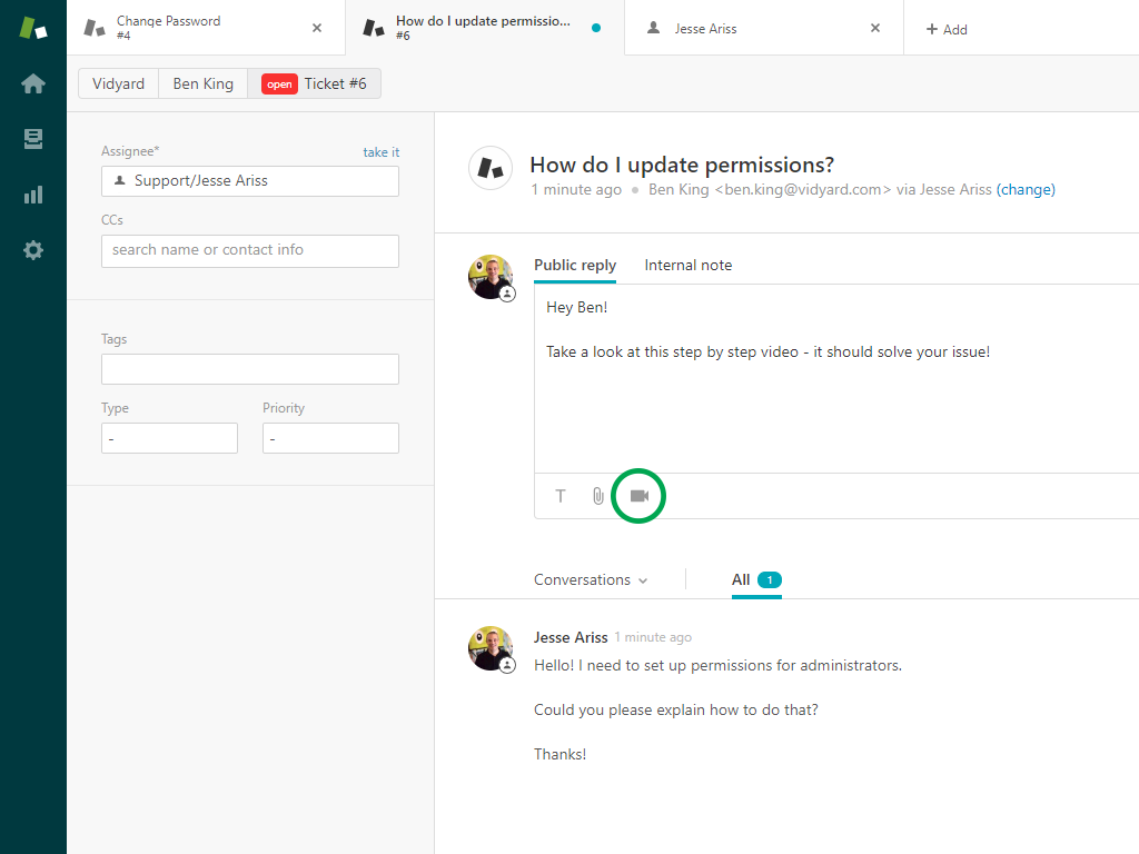 Vidyard GoVideo App Integration with Zendesk Support